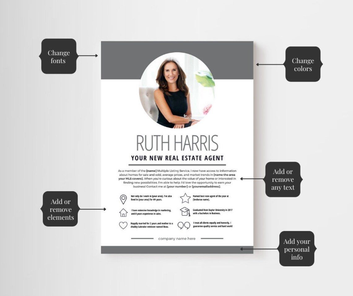 New Agent Flyer | Real Estate Template | Realtor Marketing | Realtor ...