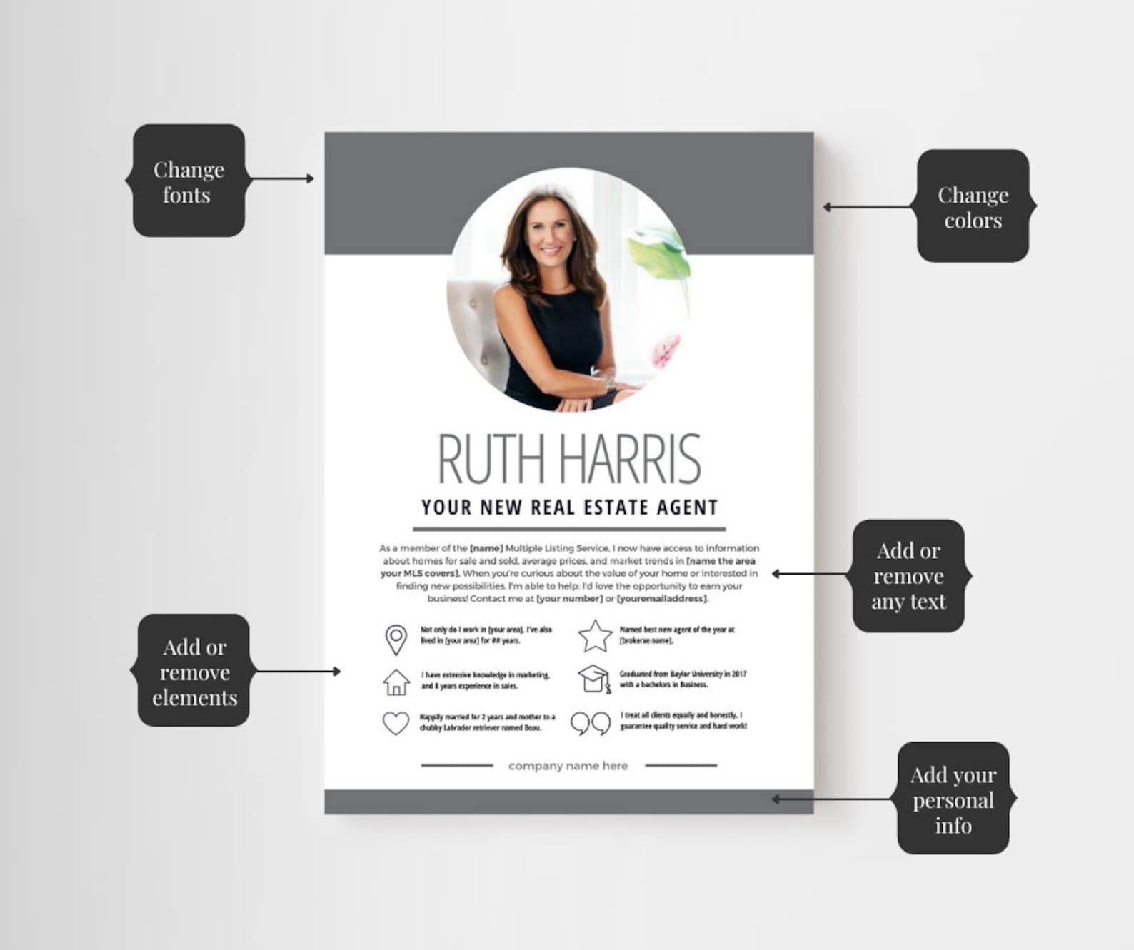 New Agent Flyer | Real Estate Template | Realtor Marketing | Realtor ...