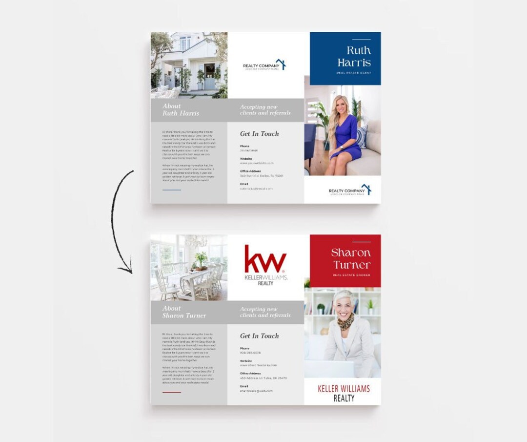 Editable Realtor Brochure | Real Estate Agent Trifold Brochure ...