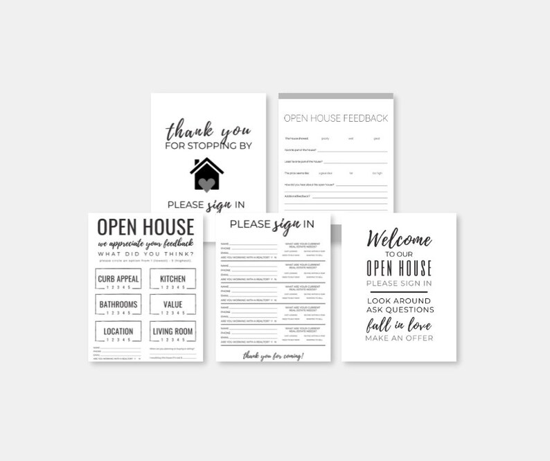 Open House Kit 15 Editable Templates for Realtors Real - Etsy