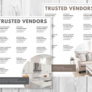 Real Estate Vendor Template, Preferred Vendors, Trusted Vendor List ...