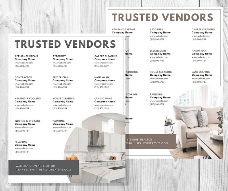 Real Estate Vendor Template, Preferred Vendors, Trusted Vendor List ...