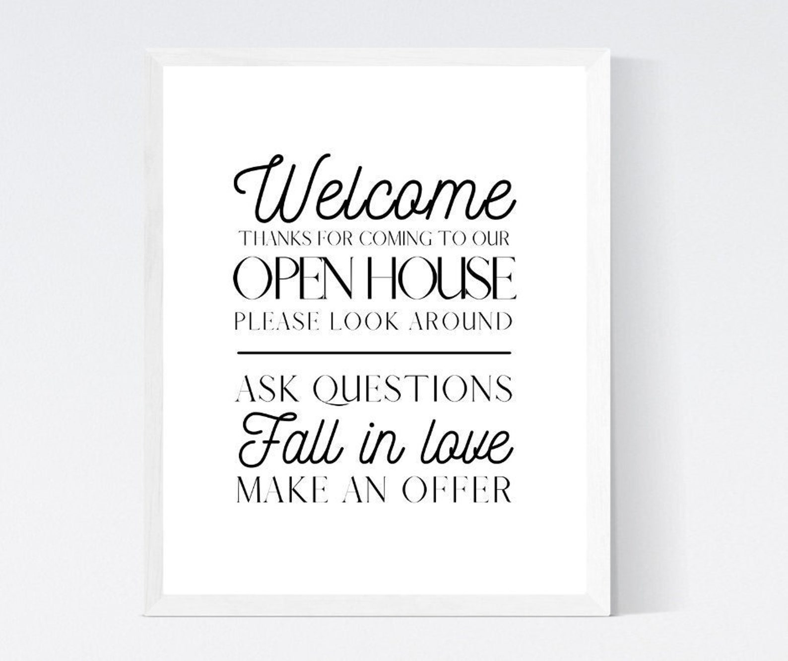 Open House Sign Welcome Sign Instant Download Open House - Etsy