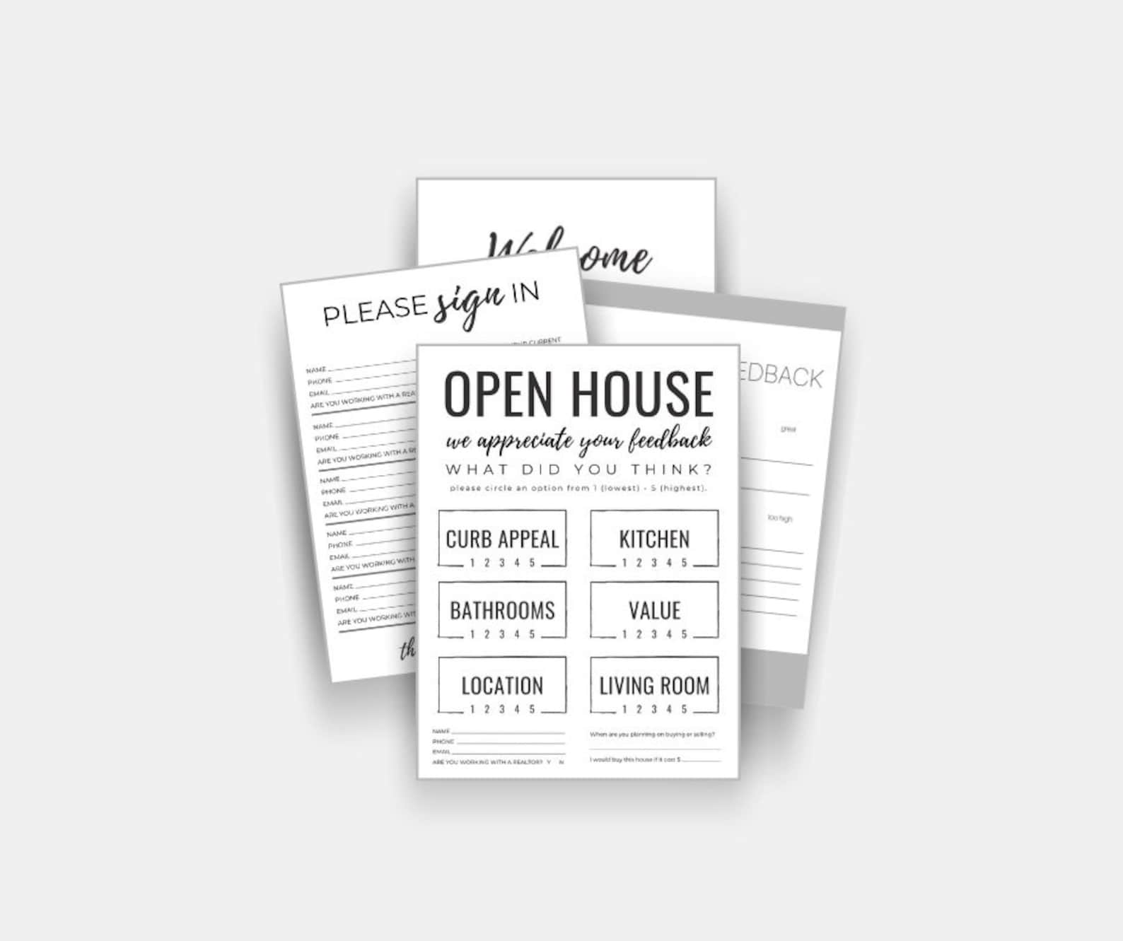Open House Kit 15 Editable Templates for Realtors Real - Etsy