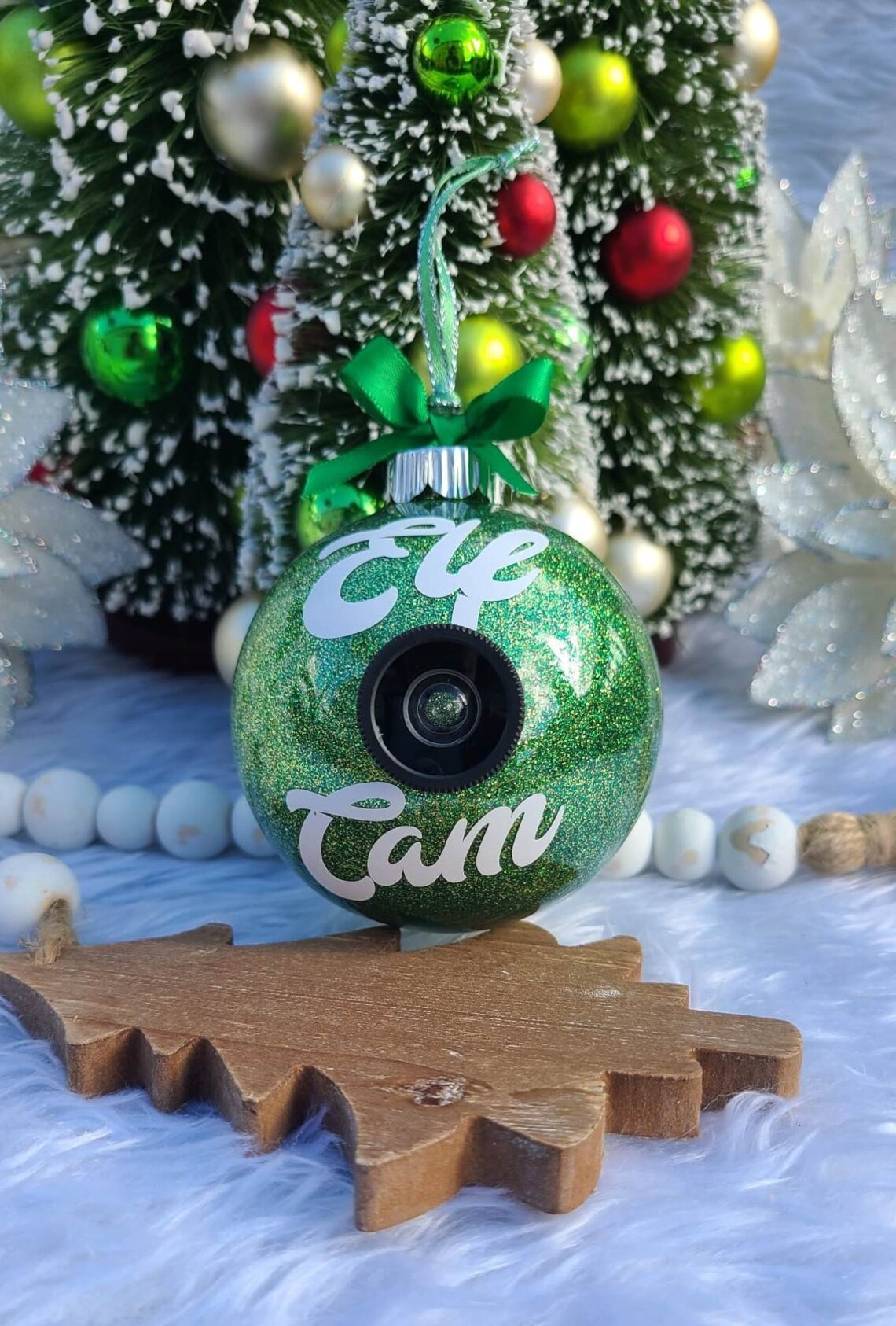 Santa Cam /elf Cam Ornament With Real Lens/personalized Glitter ...