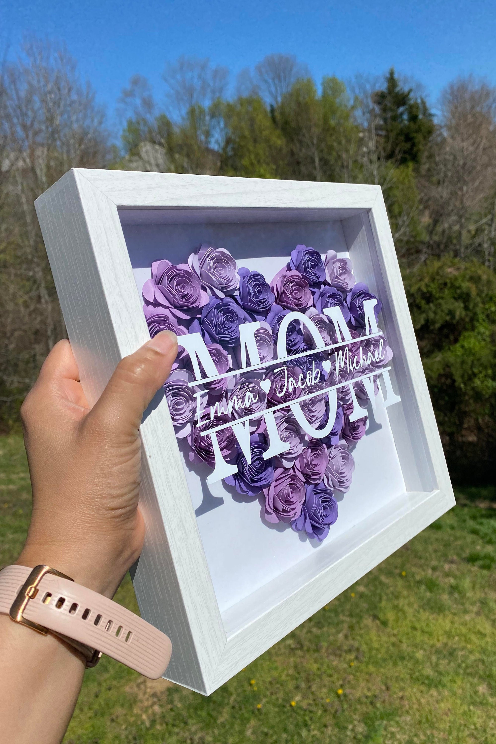 Mom Floral Frame Box, Gift for Her, Personalized with Names sold by ...