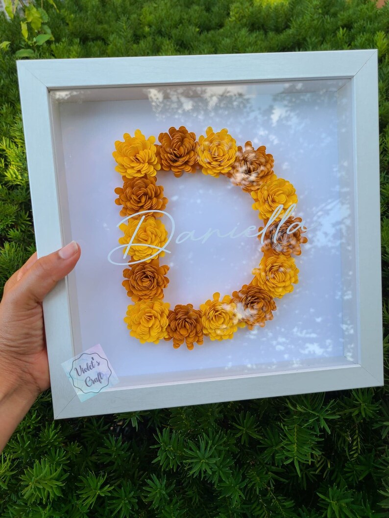 Initial & Name Flower Box/paper Rose Gift Box/customized Gift - Etsy