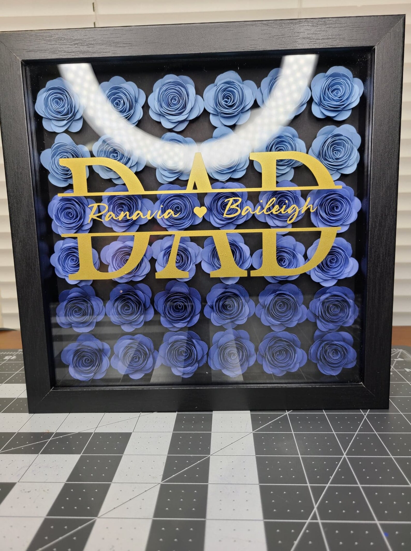 Dad Shadowbox With Flowers/personalized Shadowbox W - Etsy