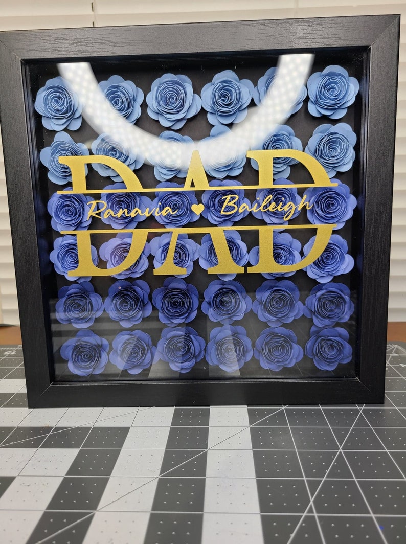 Dad Shadowbox With Flowers/personalized Shadowbox W - Etsy