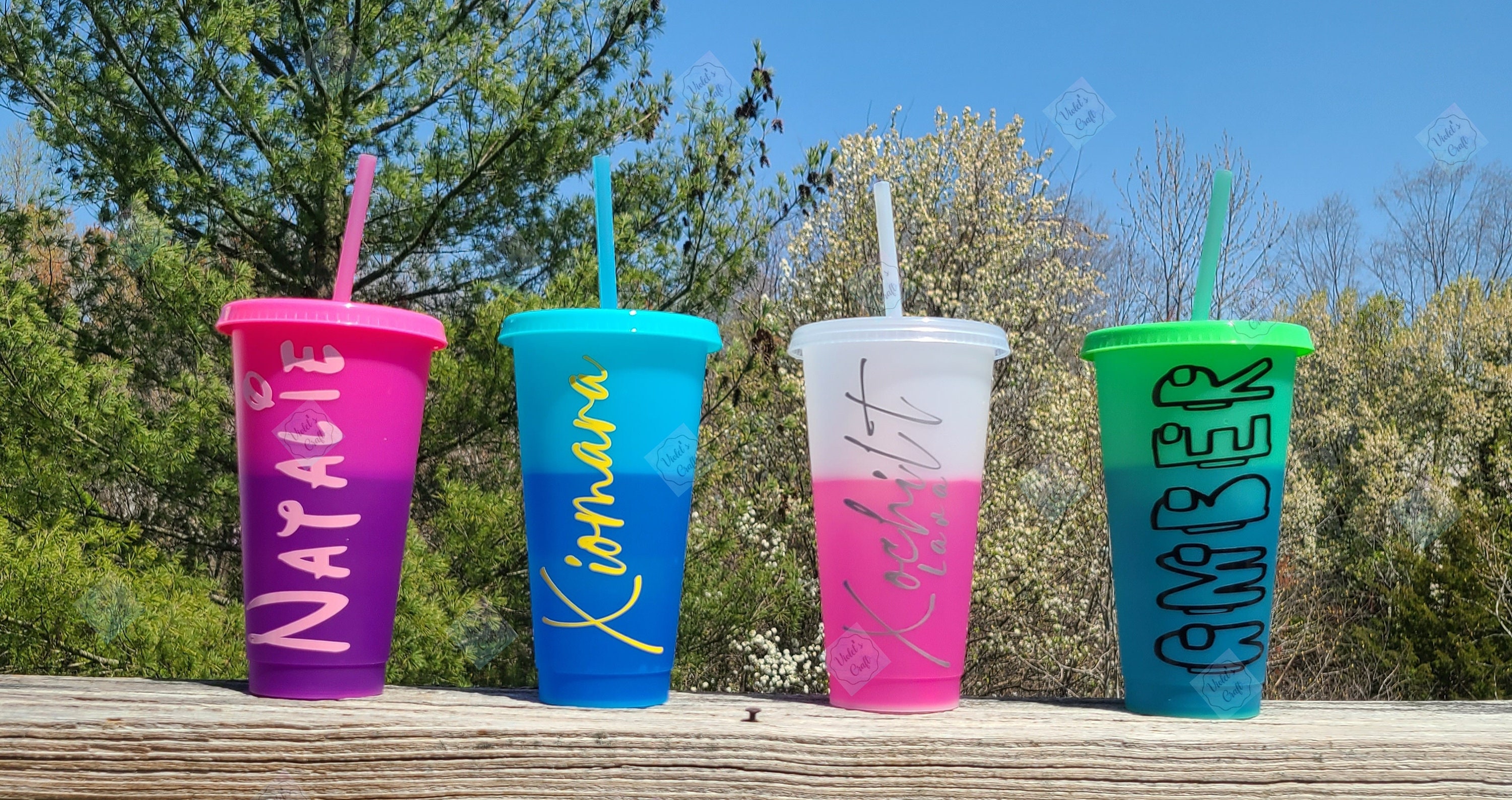 Personalized Color Changing Tumblers 24oz w/ Matching Color - Etsy.de