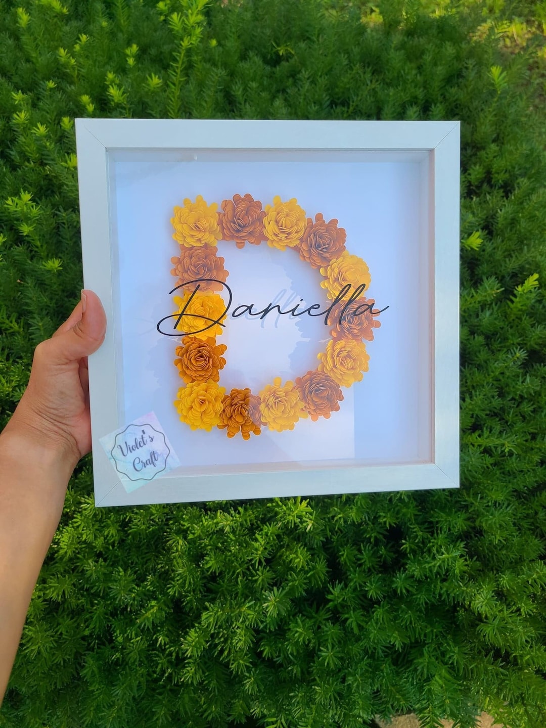 Initial & Name Flower Box/paper Rose Gift Box/customized Gift for ...