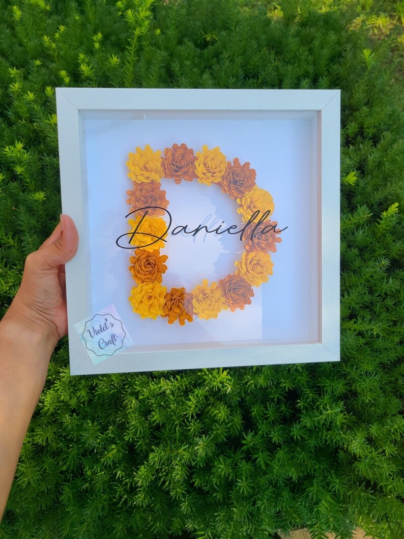 Initial & Name Flower Box/paper Rose Gift Box/customized Gift - Etsy