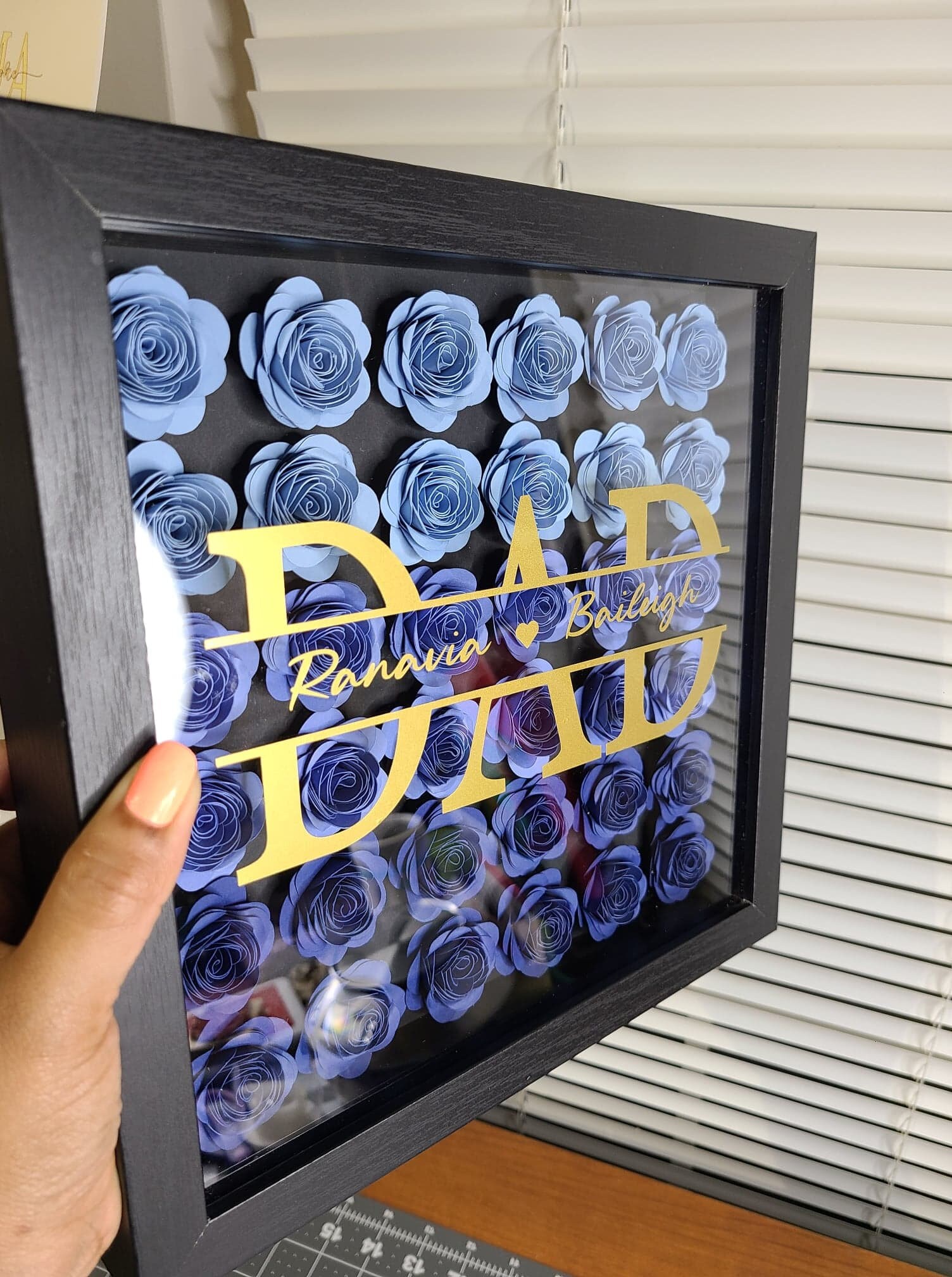Dad Shadowbox With Flowers/personalized Shadowbox W - Etsy