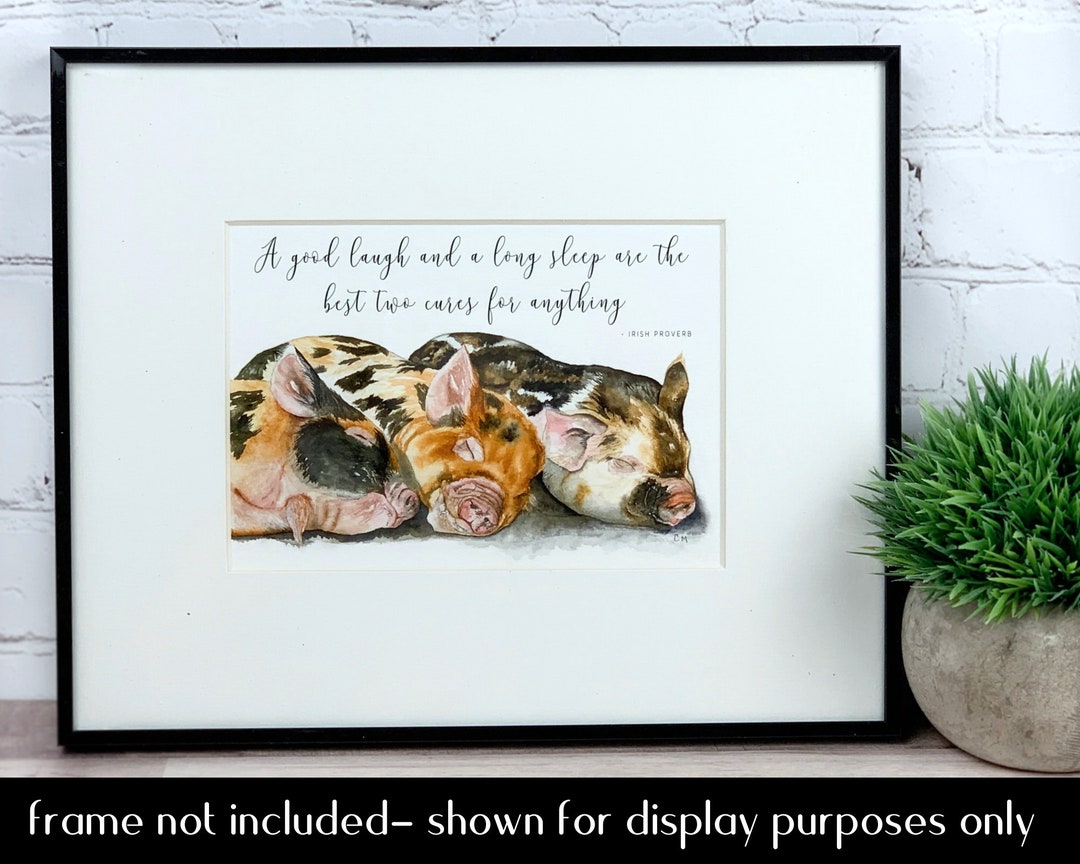 Watercolor Quotes | Cute Baby Pig Art | Pig Gifts - Etsy