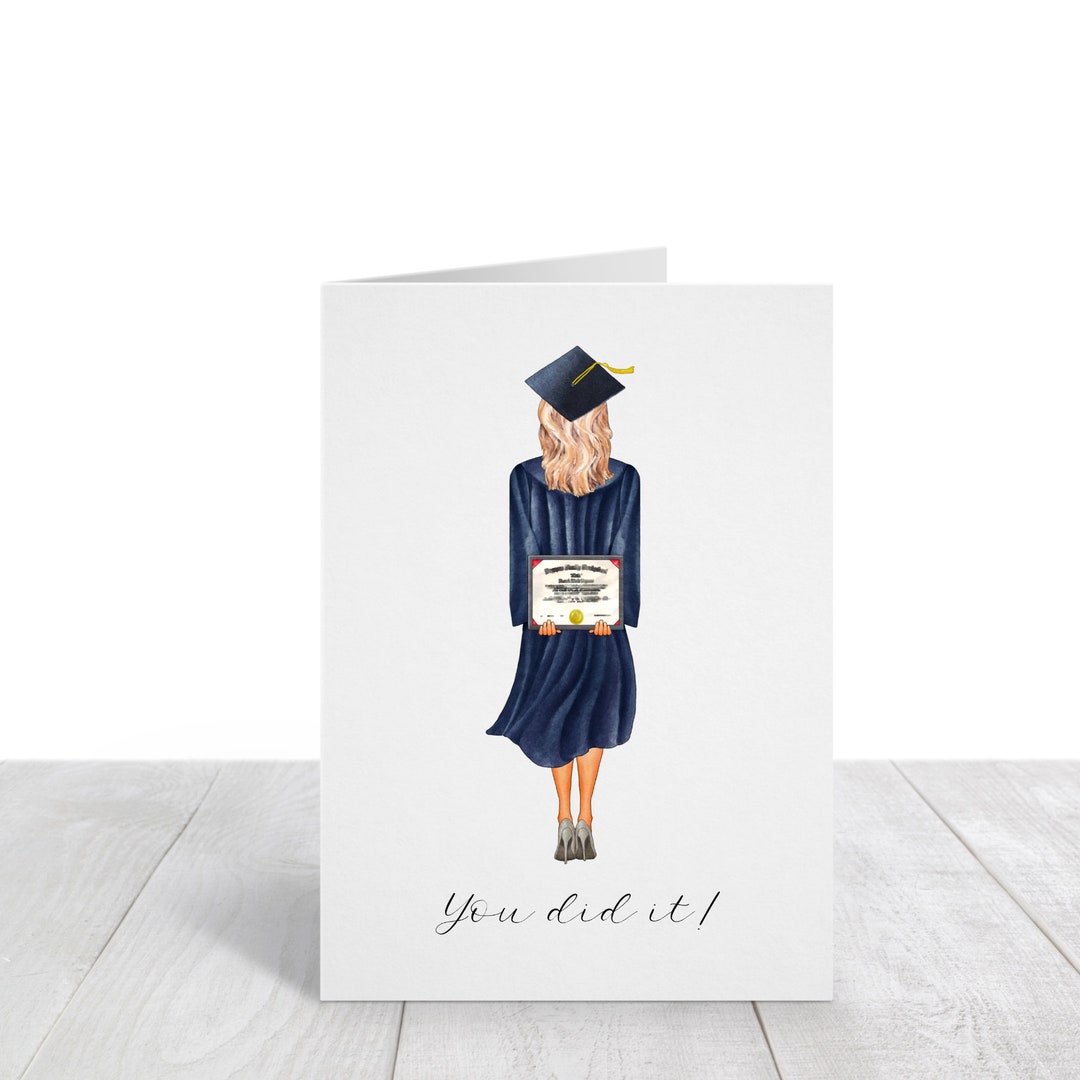 Custom Graduation Card, Personalized Graduation Card, Graduation Gift ...