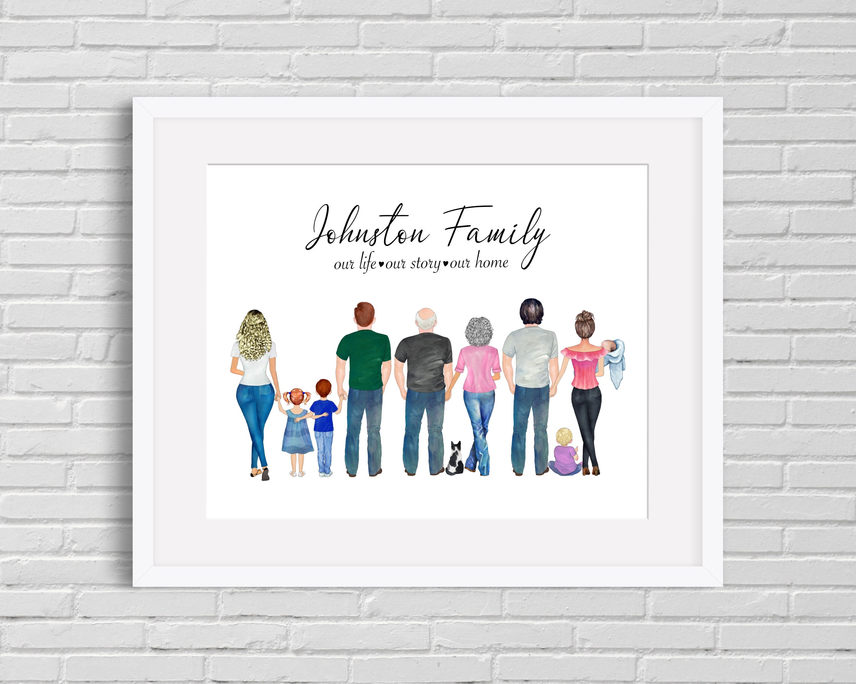 Family Portrait Custom Family Portrait Personalized | Etsy