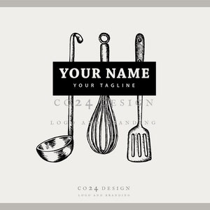 Kitchen Logo Restaurant Logo Vintage Style Pre-made Logo | Etsy