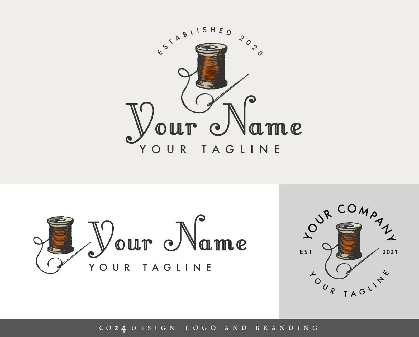 Sewing Logo Needle and Thread Pre-made Logo Seamstress or | Etsy