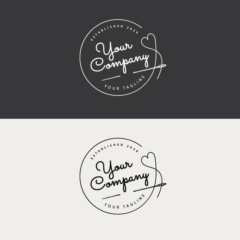 Personalized Sewing Heart Logo, Embroidery Business Design (eps, Svg ...