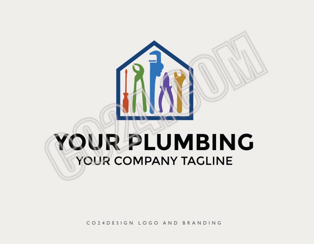 Plumbing Logo, Plumbers Pre-made Logo, Plumbing Services Logo, Plumbing ...
