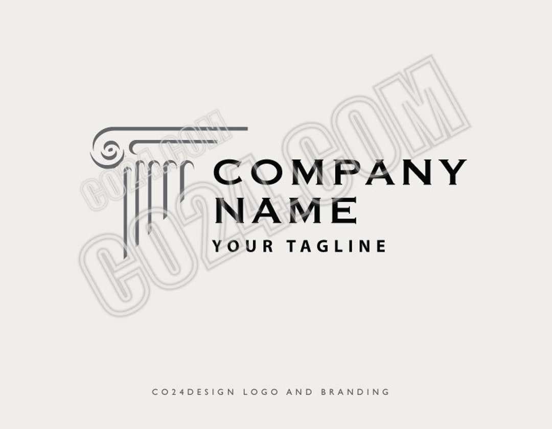 Greek Column Logo, Attorney Logo, Law Firm Logo, Notary Logo, Insurance ...