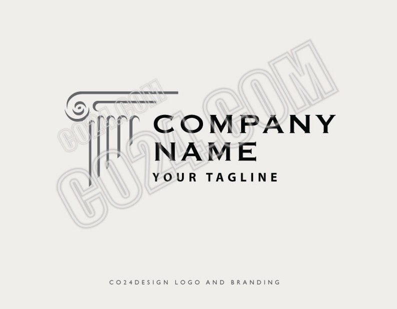 Greek Column Logo Attorney Logo Law Firm Logo Notary Logo - Etsy