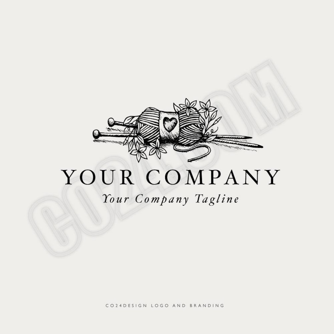 Knitting Yarn Logo, Knitting Needles and Wool Modern Style Logo With ...