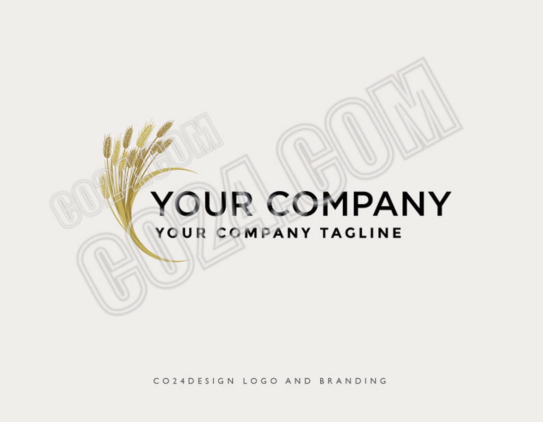 Wheat Logo, Premade Wheat Stack Logo, Bakers Logo Design, Wheatsheaf ...