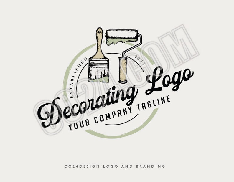 Painting Services Logo Vintage Style Decorating Logo - Etsy