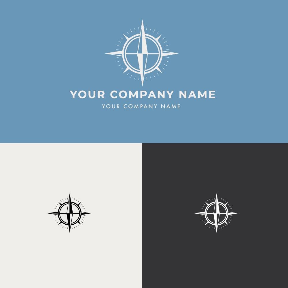 Custom Compass Logo Design: Travel, Nautical Branding (eps, Svg, Jpeg ...