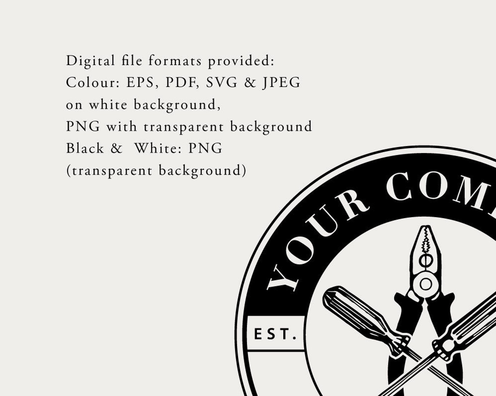 Handyworker Logo Electrician Pre-made Logo Vintage Style - Etsy