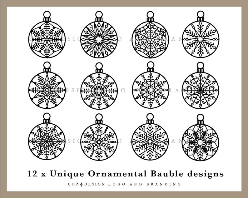 Christmas Bauble SVG Bundle Vintage Digital Baubles Ornate - Etsy