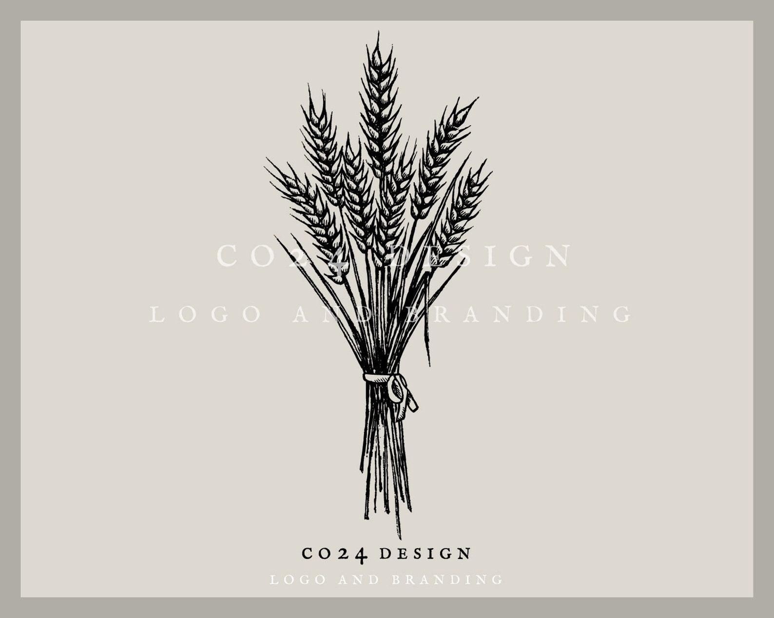 Wheat Stack Vintage Style Hand Drawn Illustration Harvest | Etsy Canada