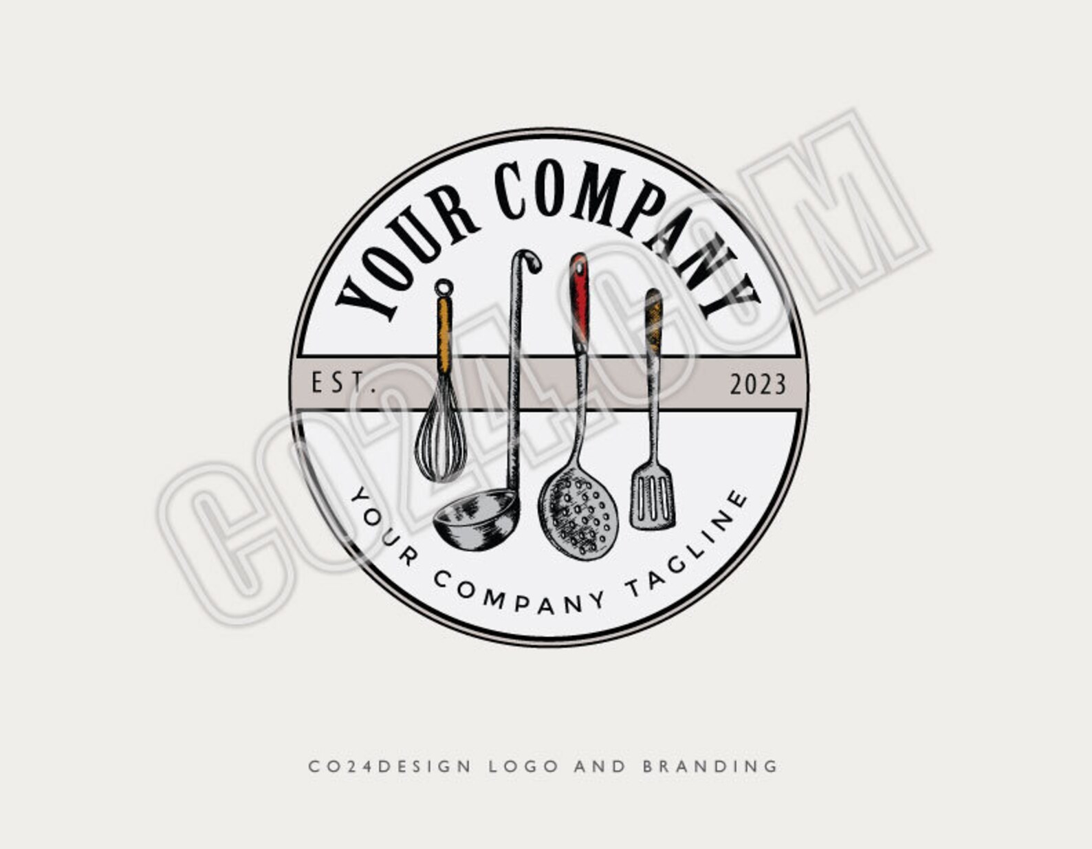 Kitchen Logo Restaurant Logo Vintage Style Pre-made Logo - Etsy