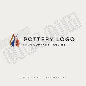 Abstract Pottery Logo, Artist Logo, Premade Potters Logo, Ceramics Logo ...