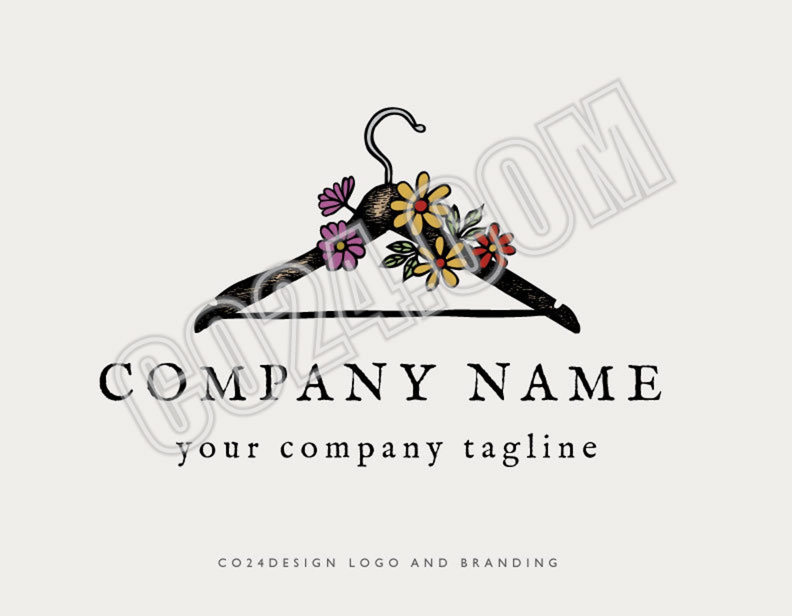 Coat Hanger Logo Clothes Hanger Modern Style Pre Made Logo - Etsy