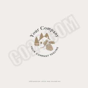 Pine Cone Logo, Pine Cone Cabin Logo, Nature Logo, Pine Forest Logo ...