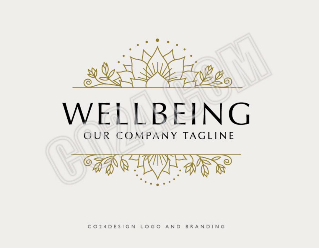 Wellbeing Logo, Boho Logo, Yoga Logo, Holistic Logo, Pre Made Well ...