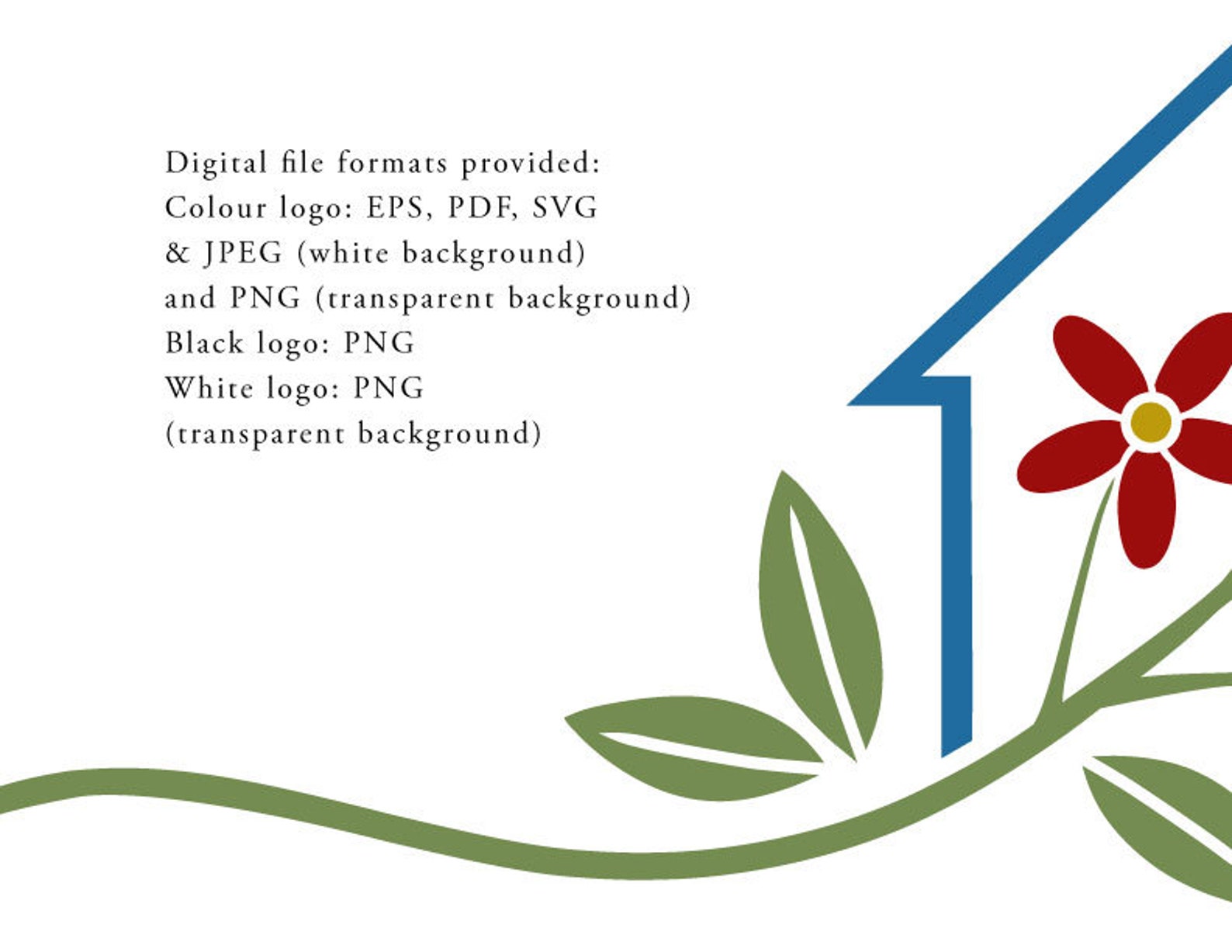 Floral House Cleaning Logo: Housekeeper Services Branding (eps, Jpeg ...