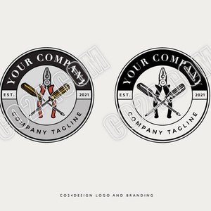 Handyworker Logo Electrician Pre-made Logo Vintage Style - Etsy