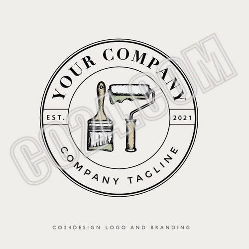 Paint Logo Painting and Decorating Logo Vintage Style Paint - Etsy