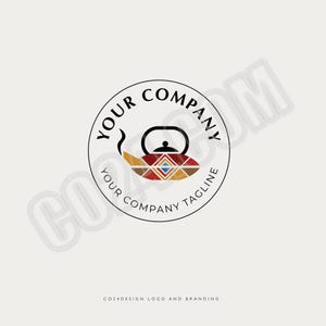 Asian Teapot Logo, Hot Tea Logo, Pre Made Asian Teapot Logo, Oriental ...