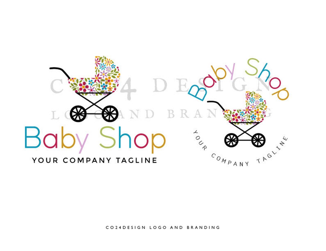 Baby Stroller Logo Vintage Stroller Logo Nanny Logo Floral - Etsy