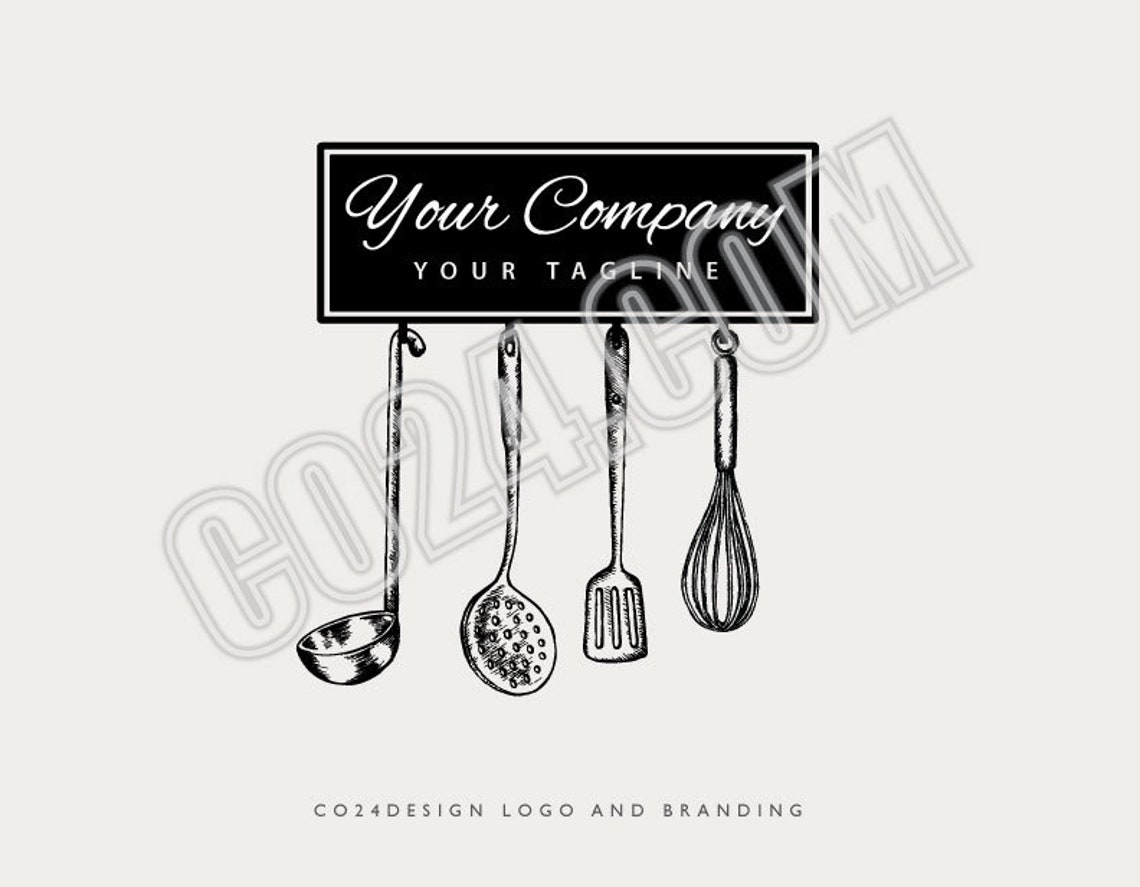 Cooking Logo Restaurant Logo Vintage Style Pre-made Logo - Etsy