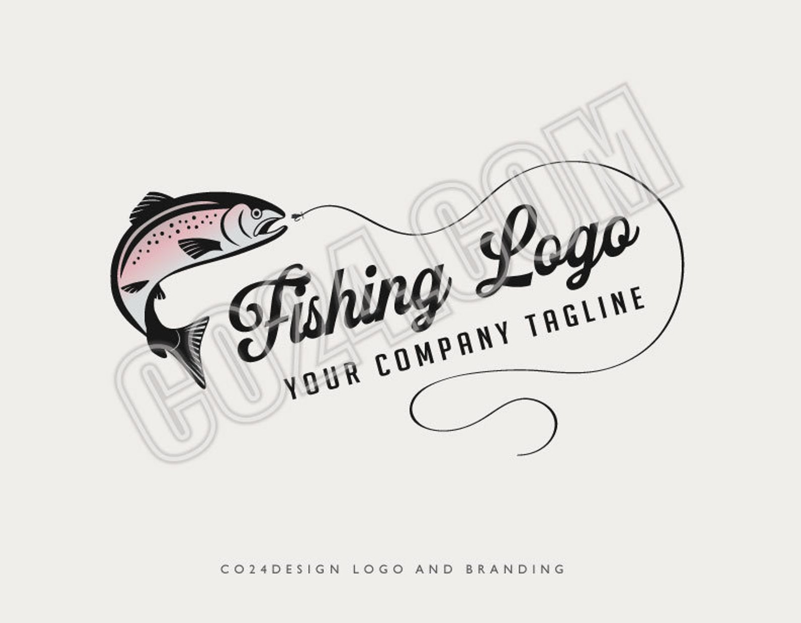 Trout Fishing Logo Fly Bait Logo Fisherman Logo Fish Logo - Etsy
