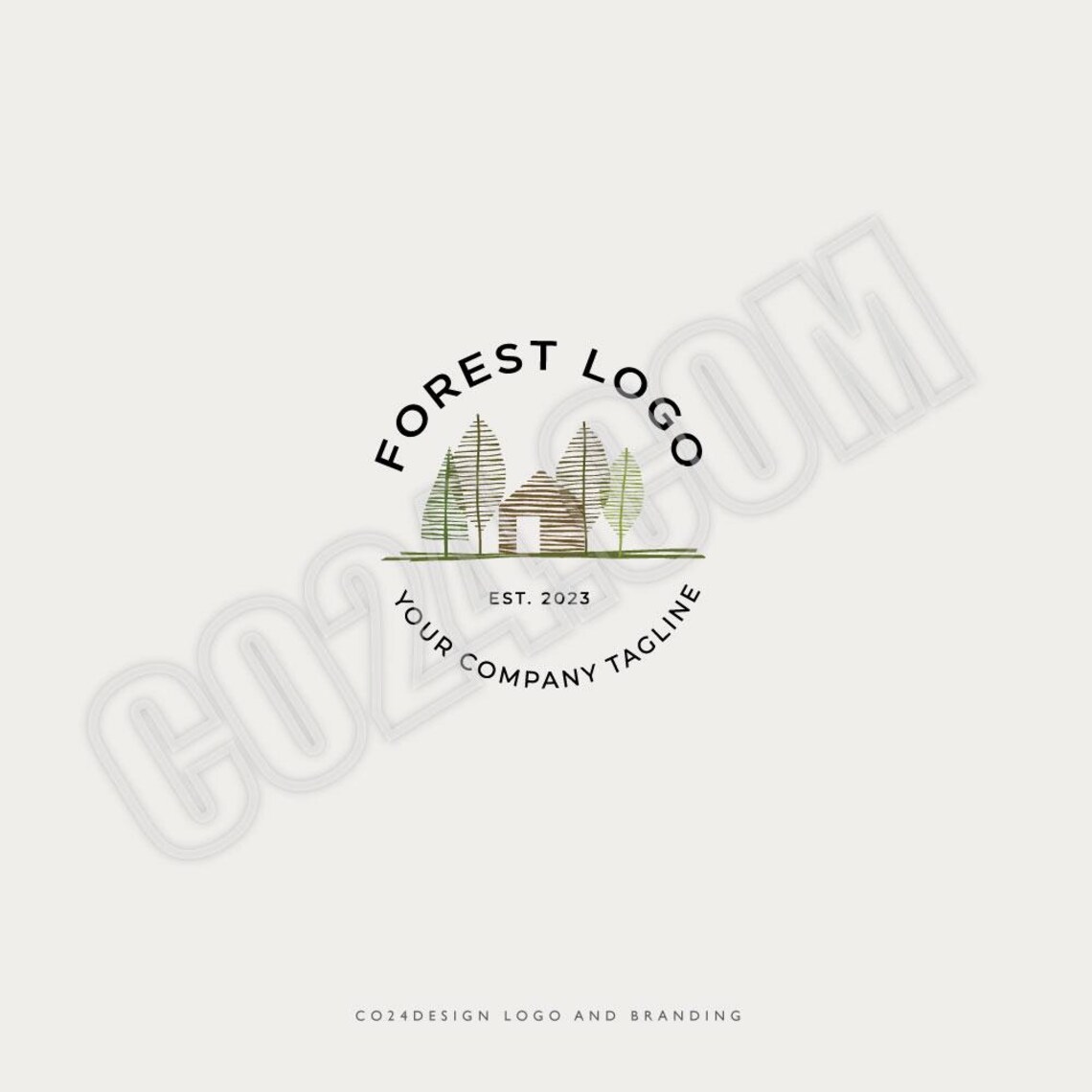 Forest Cabin Logo: Nature Retreat Branding (eps, Svg, Pdf, Jpeg, Png ...