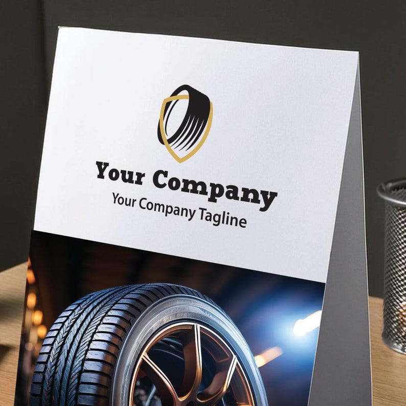 Auto Tire Shield Logo Design: Mechanic Shop Branding (eps, Svg, Jpeg ...