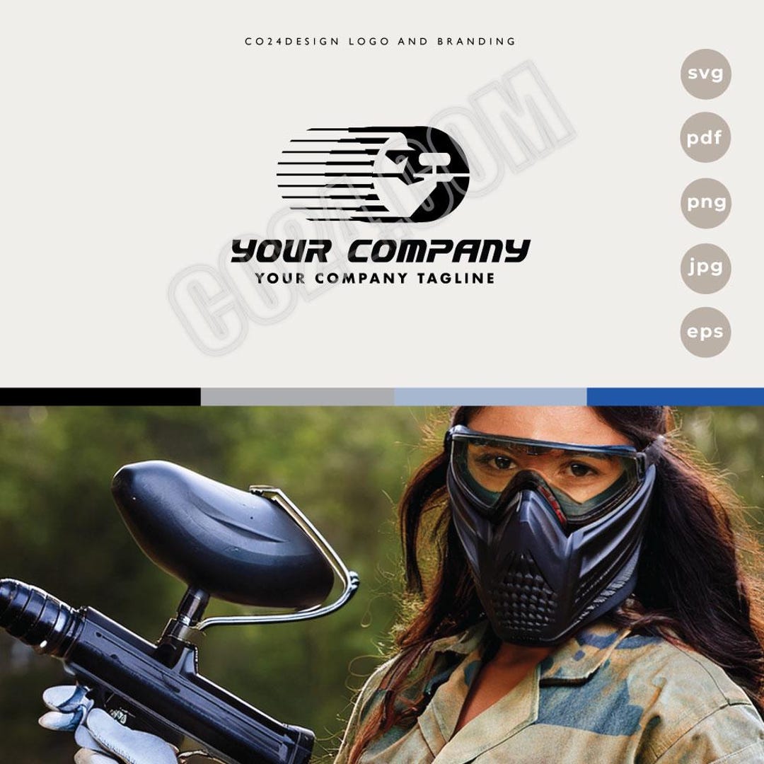 Paintball Premade Logo Design, Airsoft Branding (eps, Svg, Jpeg, Pdf ...