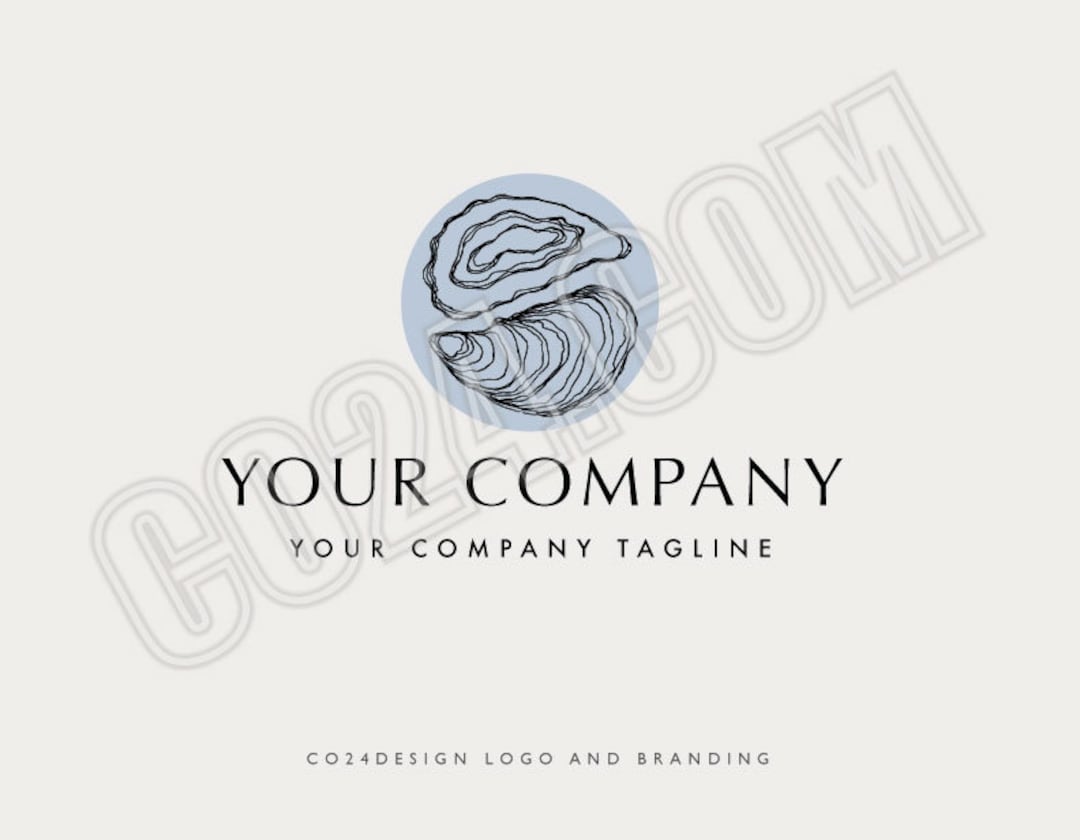 Oyster Shells Logo, Shellfish Logo, Beach Logo, Shell Logo, Marine Life ...