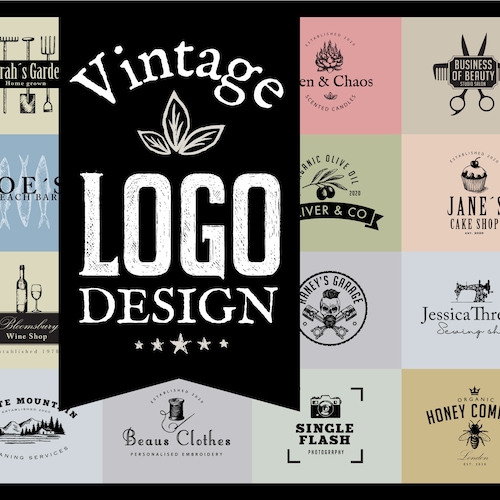 Vintage Logo Design Vintage Style Logo and Branding - Etsy
